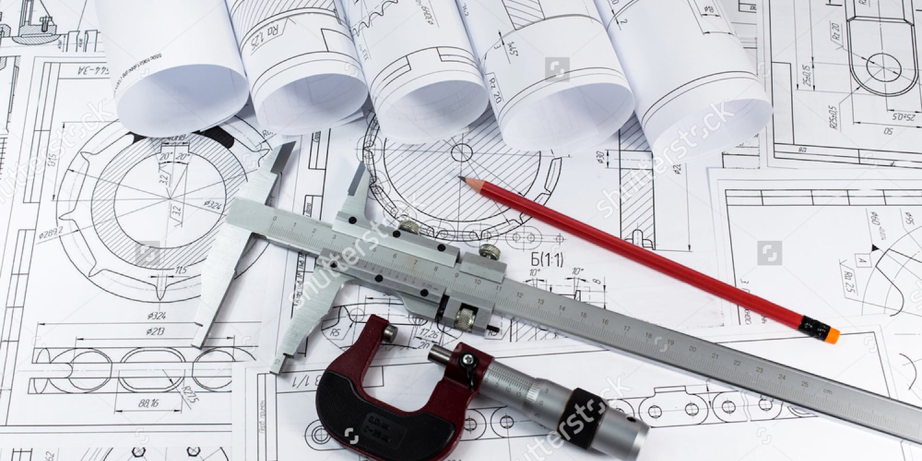 stock-photo-engineering-drawings-on-the-table-the-workflow-design ...